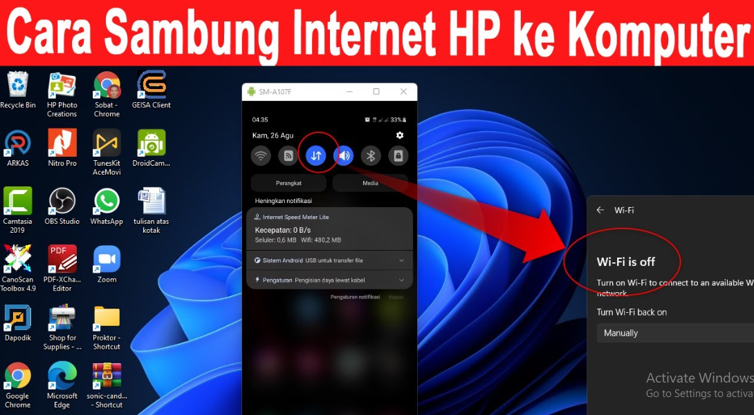 Cara Mengkoneksikan Internet dari Hp ke Komputer - opoto.org